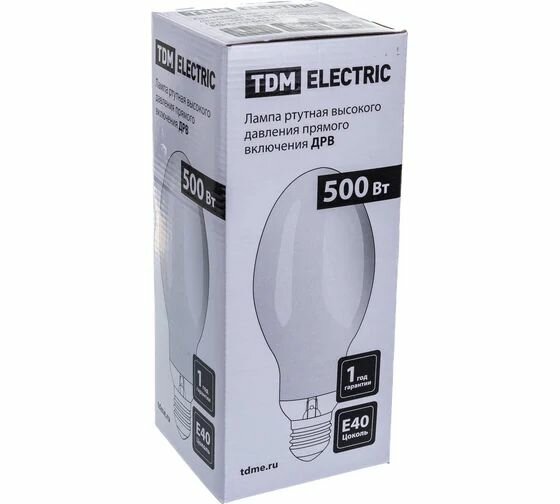 Ртутная лампа высокого давления TDM ELECTRIC ДРВ 500 Вт Е40