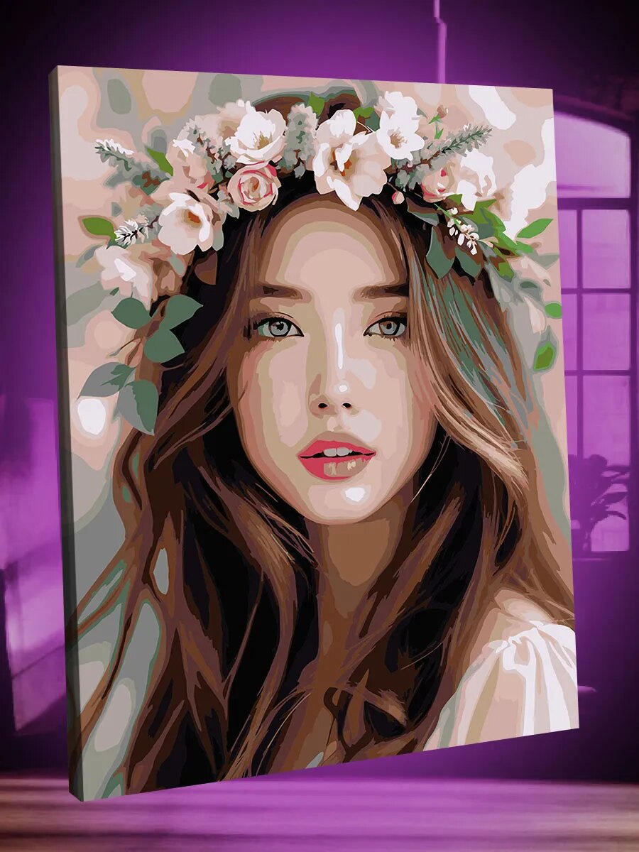 Картина по номерам Портрет девушки в венке