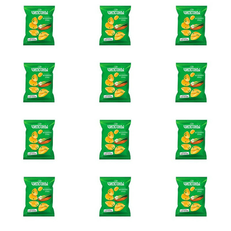 Чипсоны Чипсы со вкусом Зелёный лук, 40 г, 12 шт