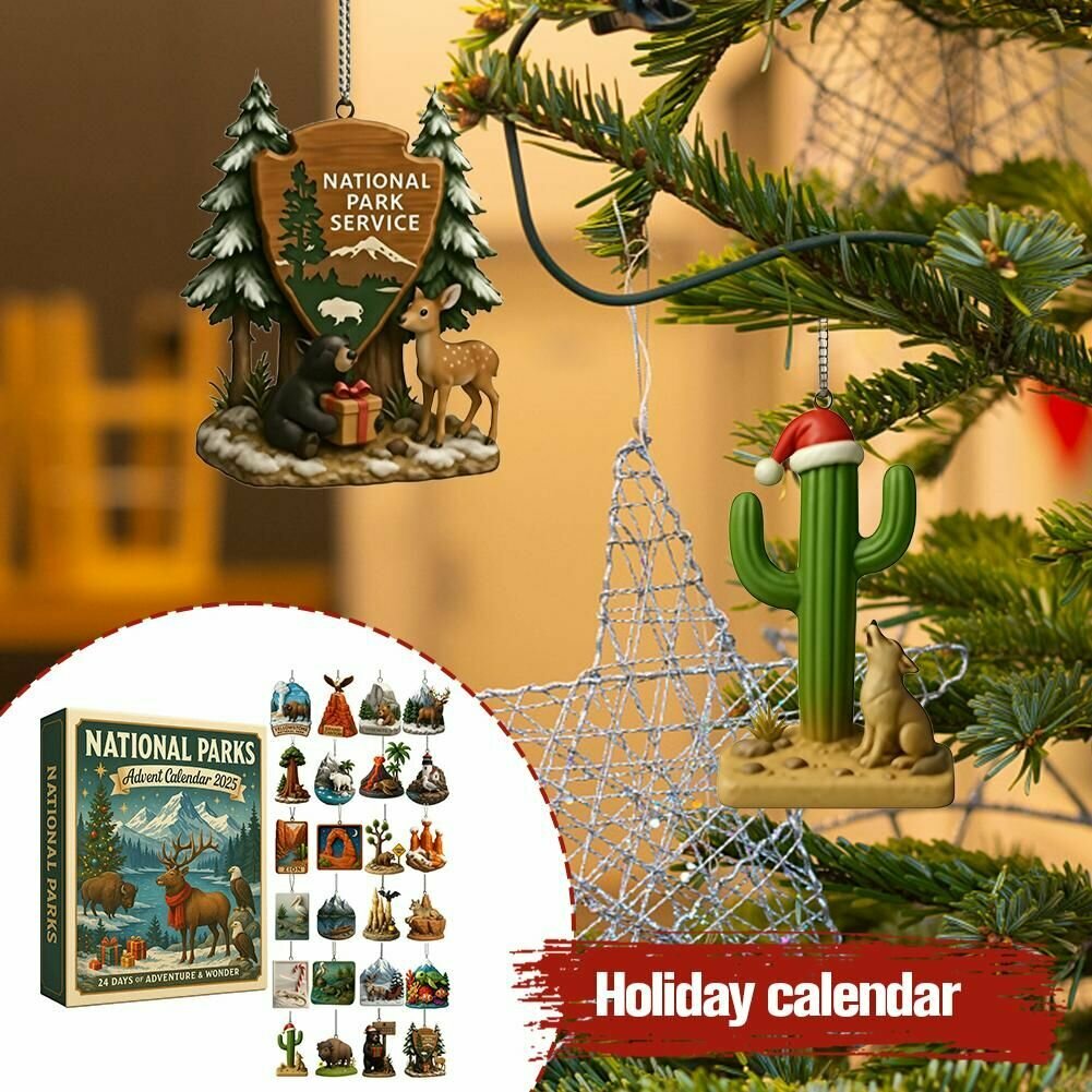 Рождественский адвент-календарь. Милые акриловые календари с плоскими 2D-фигурками. Календарь обратного отсчета до Рождества на 24 дня для любителей природы.