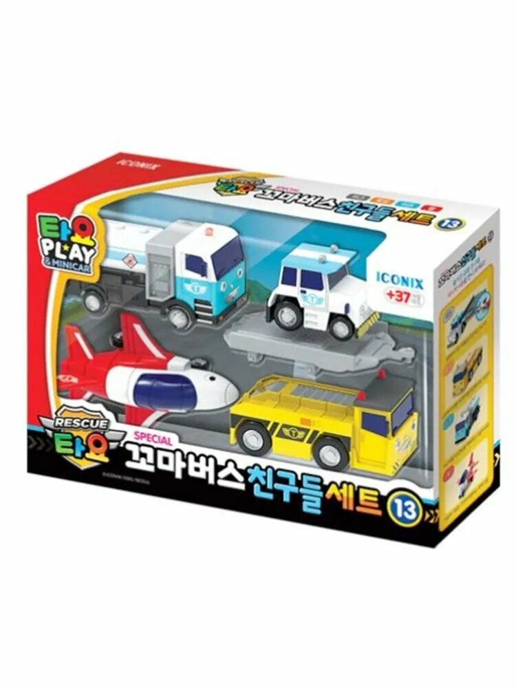Tayo Little Bus Friends Special Set Vol.13 Mini Car (2023)-Tug, Towing, Leaf, Wing Набор игрушечных машинок