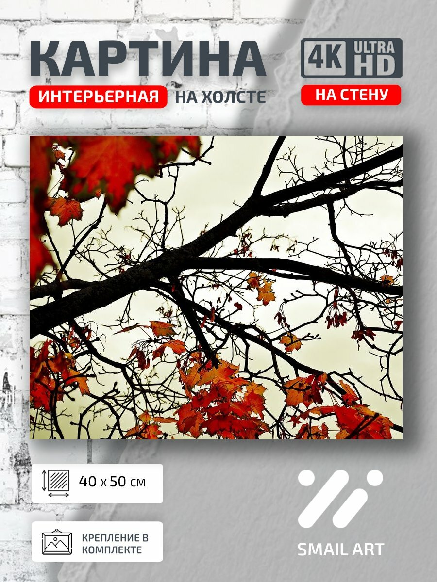 Картина на холсте интерьерная 40 на 50 на стену Осень Landscape для гостиной пейзаж декор