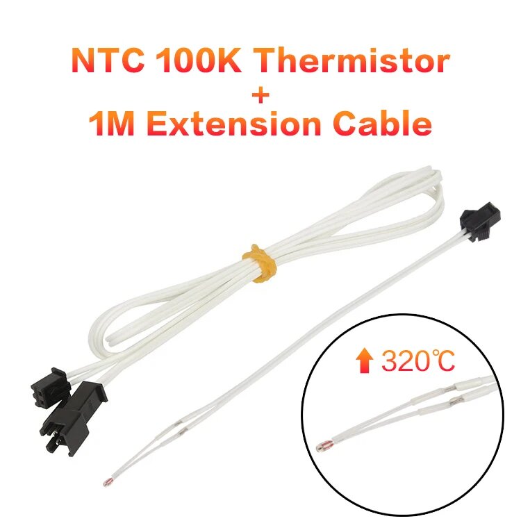 Детали 3D-принтера 3DSWAY, фотоэлемент 100K ohm B3950, датчик картриджа термистора с SM разъемом, высокая температура для E3D V6 PT100 Hotend