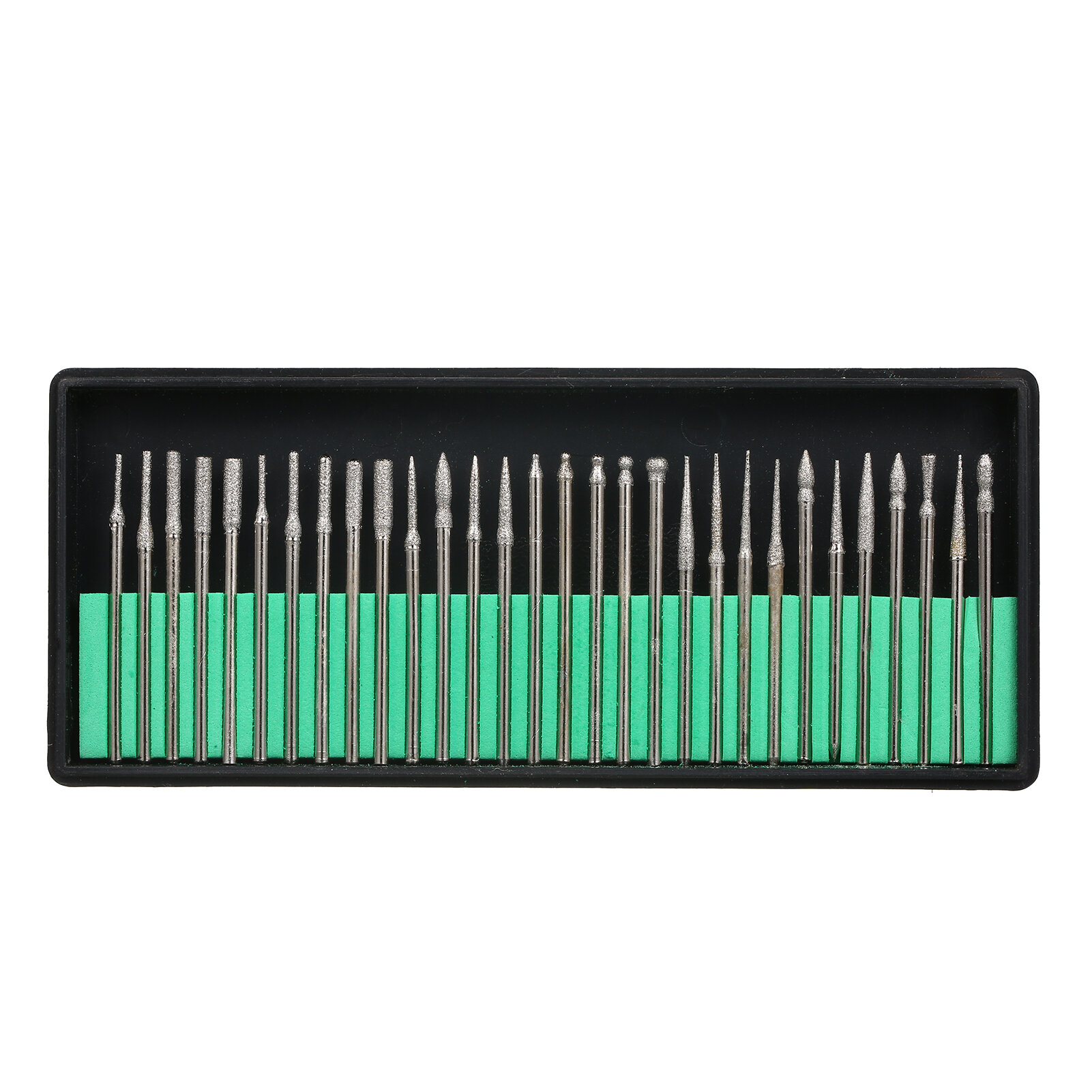 Набор из 30 алмазных боров для резьбы и сверления, предназначенных для роторных инструментов, обработки металла и дерева, фрезерования, шлифовки и гравировки, с хвостовиком 1/8 дюйма (3 мм).