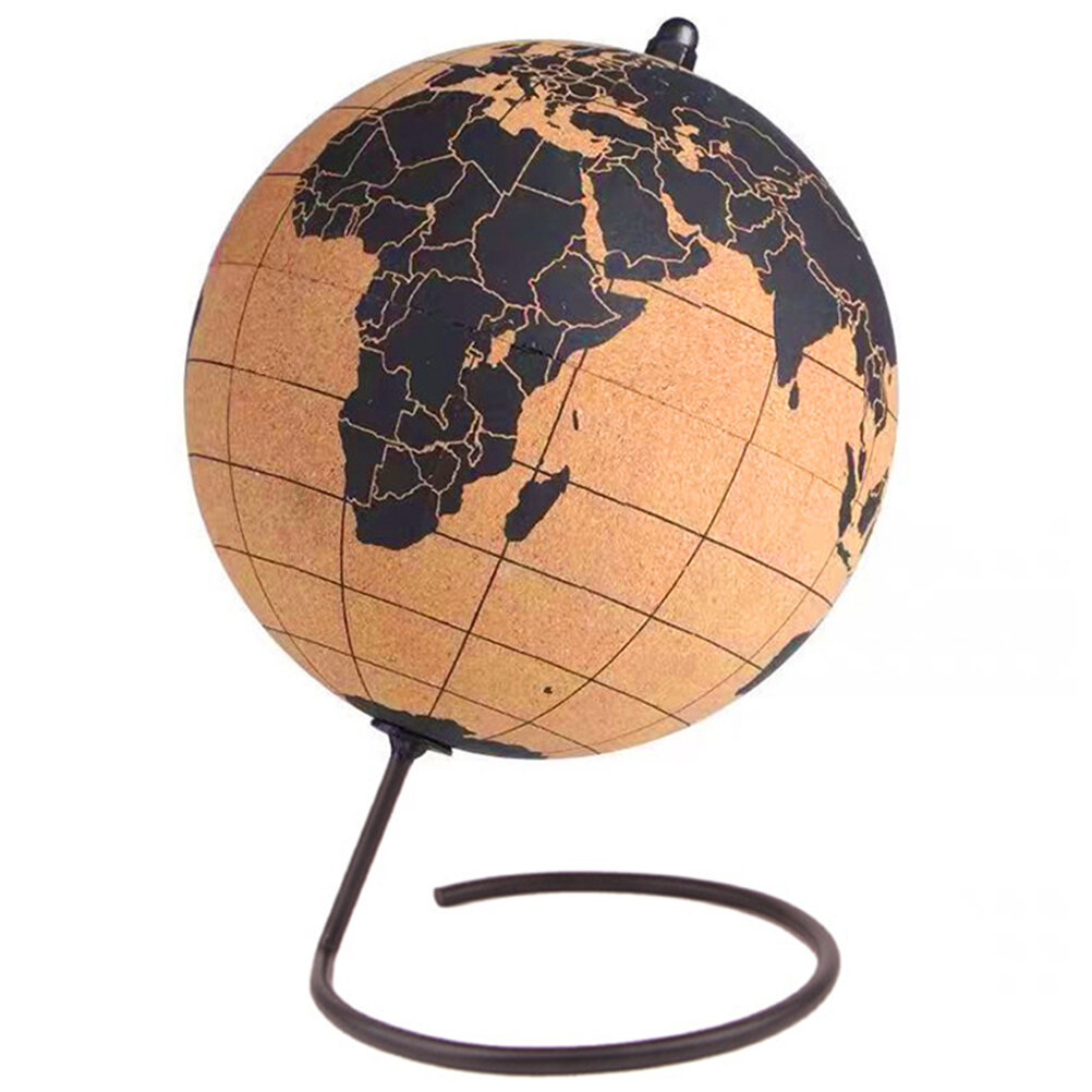 Cork Wood Rotating Globe Maps Home Office Decoration World Map Geography Globes