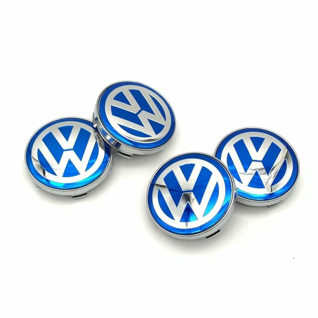Колпачок на ступицу литого диска на автомобили Volkswagen, размер 60/56/10мм, комплект 4 штуки.