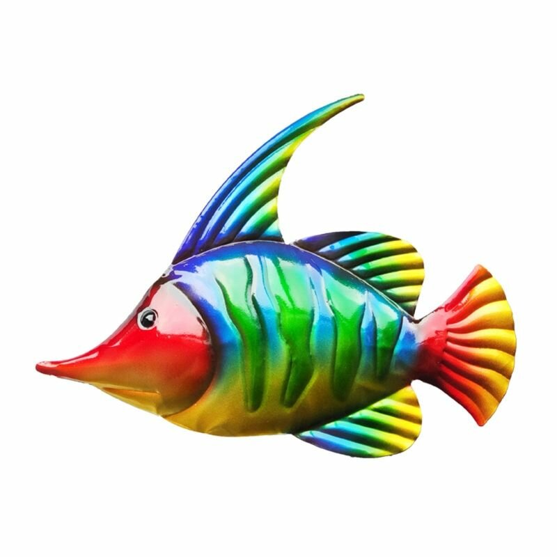 Набор из 3-х объемных рыбок кованого железа, висящих на стене украшениями