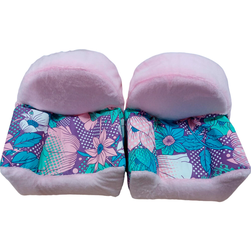 Мебель мягкая 2 кресла "Цветы сирень" со светло-розовым плюшем НМ-001/1-35