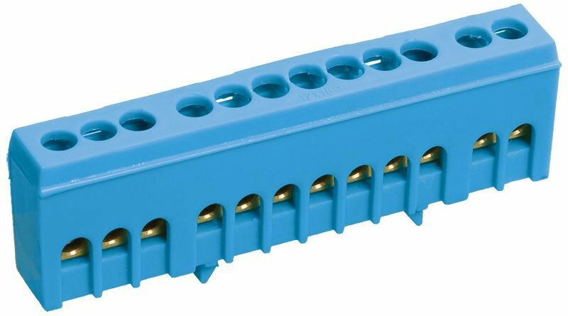 Шина соединительная IEK нулевая в корпусном изоляторе на DIN-рейку, ШНИ-6х9-8-К-С