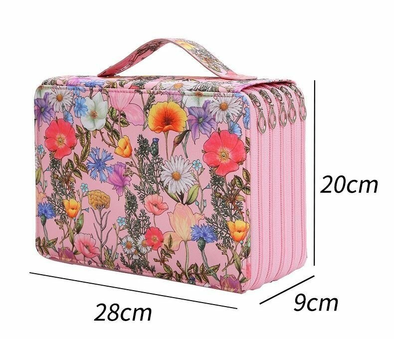 Эстетический школьный пенал с 252 слотами для девочек Сумка-органайзер для канцелярских принадлежностей с 5-слойной молнией
