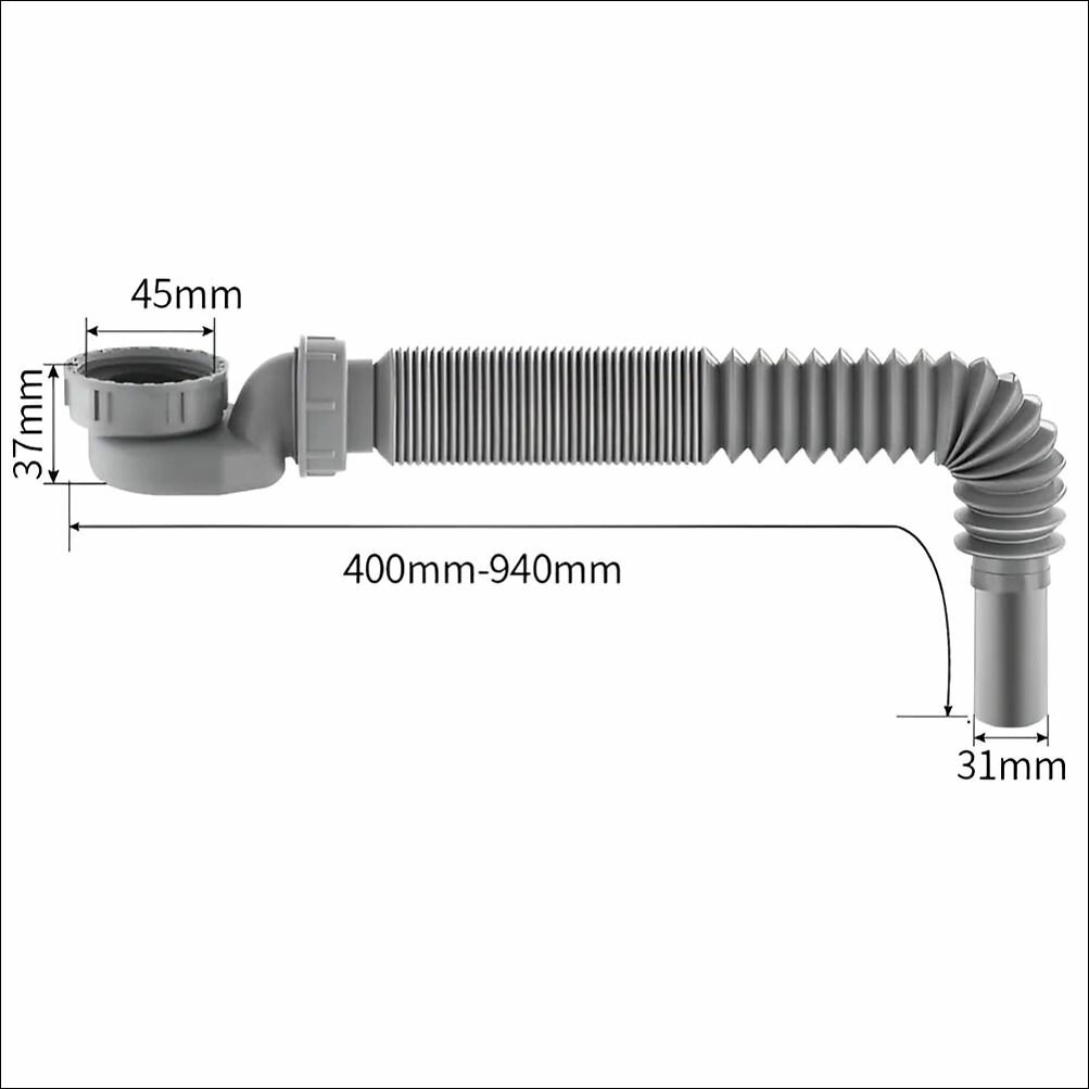 Сифон чёрный для раковины 1 шт.