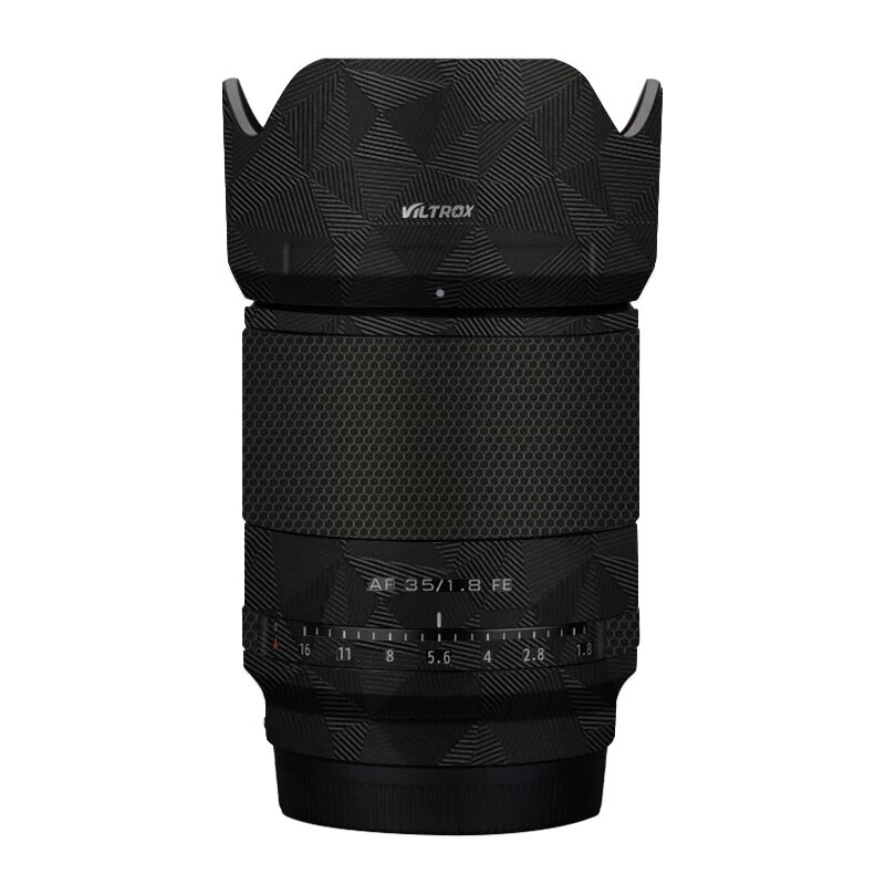 Защитная пленка для объектива Sony AF35/50F1.8 - Черный узор Нордик Трайгл, Высокое качество