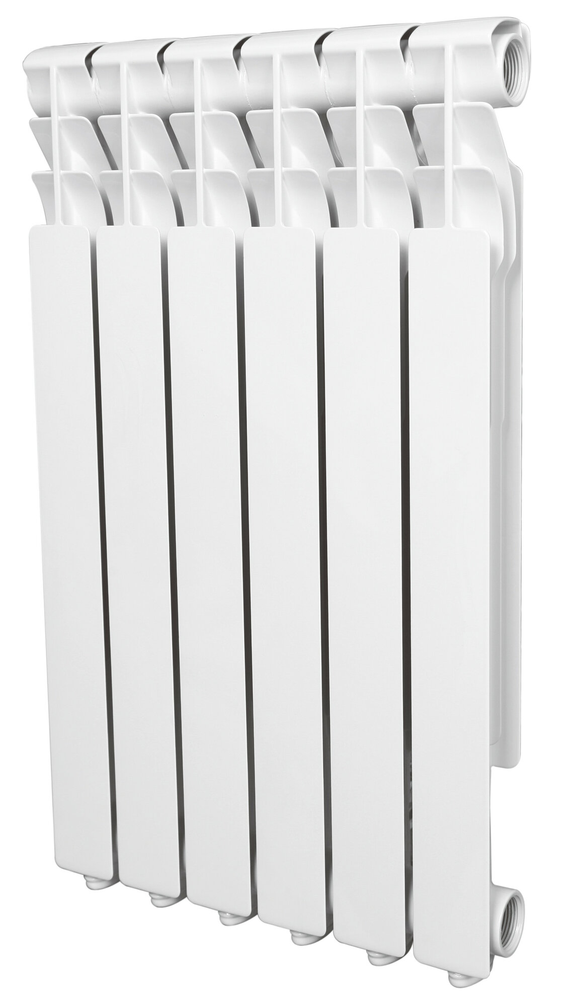 Радиатор алюминиевый, 6 секций, межосевое расстояние 500, белый, теплоотдача: 108Вт