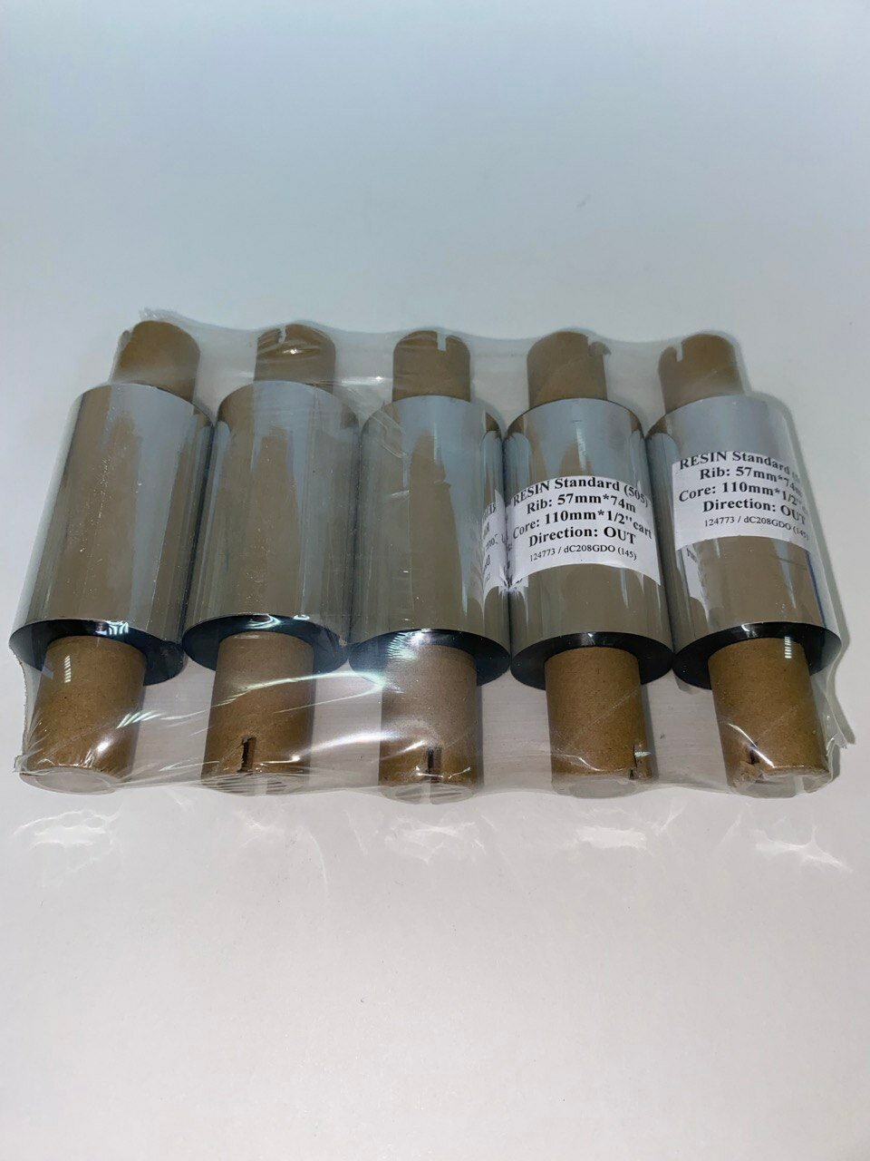 Риббон 57мм х 74м Черный RESIN 505 Смола, вт. 0,5"/110, OUT, 5 рулонов