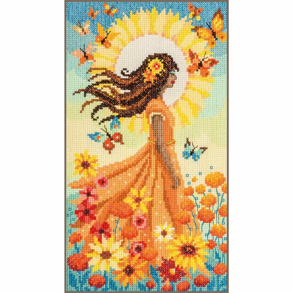 PN-0212151 Набор для вышивки крестом Vervaco"Девушка с солнцем"