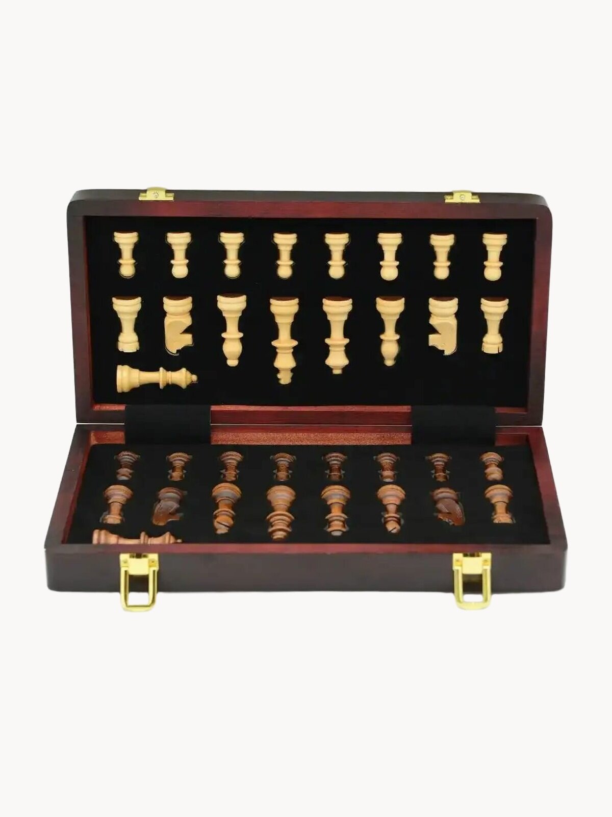 Шахматы магнитные из новозеландской сосны, настольная игра, с ферзем, 30х30см