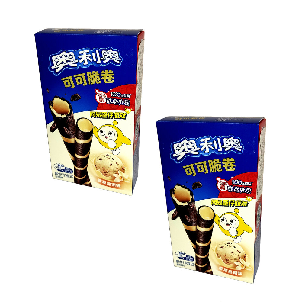 Вафельные трубочки OREO Wafer Roll Vanilla со вкусом ванили, 2 шт. по 50 грамм