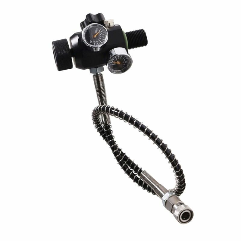 Клапан баллона для бутылки дайвинга, подсоединенный к 24-дюймовой трубе высокого давления с двойным значением манометрического от большого малому