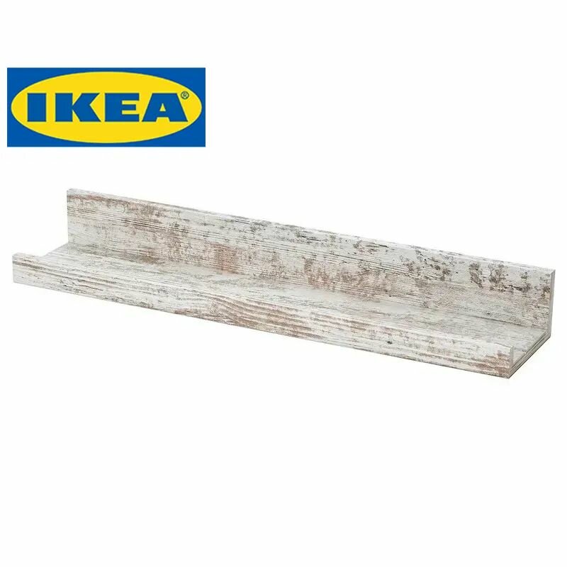 Полка настенная для картин / стеллаж настенный IKEA MOSSLANDA, сосна беленая, 55 см (Финляндия)