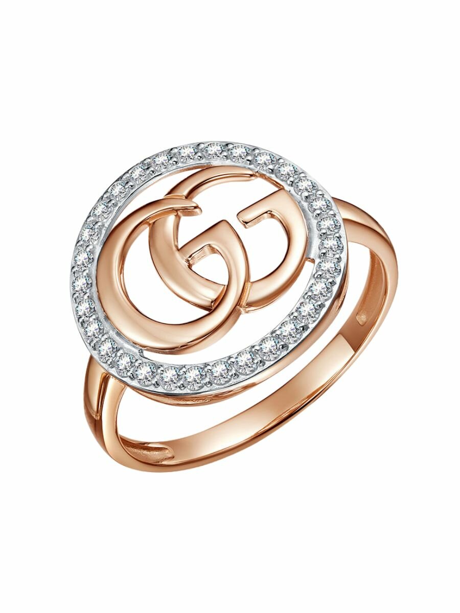 Кольцо, красное золото, 585 проба, родирование