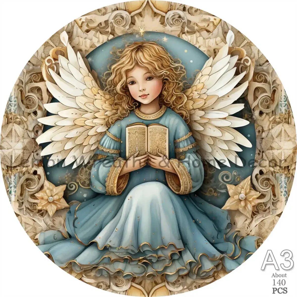 Пазл деревянный "Ангел с книгой", TT-YPAN-3447-A3