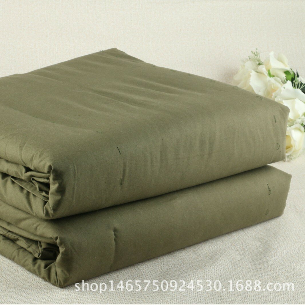 Комплект постельного белья армейского зеленого цвета для общежития, 6 предметов, односпальная кровать, одеяло, хлопковый матрас, комплект из 3 предметов