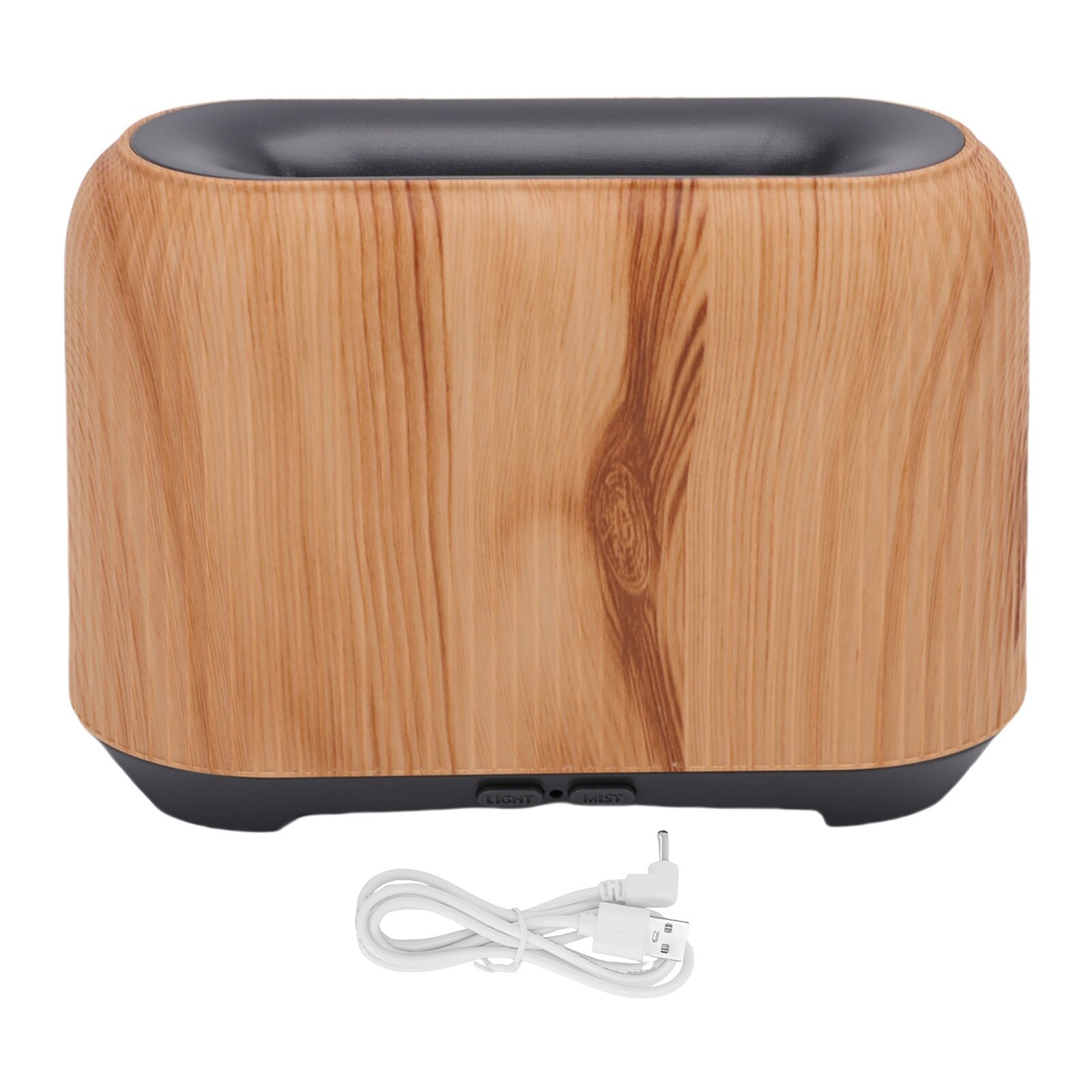 Диффузор эфирного масла 3D Flame, 150 мл, USB-диффузор для ароматерапии, настольный увлажнитель воздуха со светодиодной красочной подсветкой для дома, спальни, светлое зерно дерева