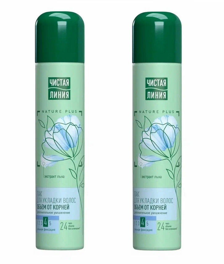 Чистая Линия Лак для укладки волос Объем от корней, 200 мл, 2 шт.