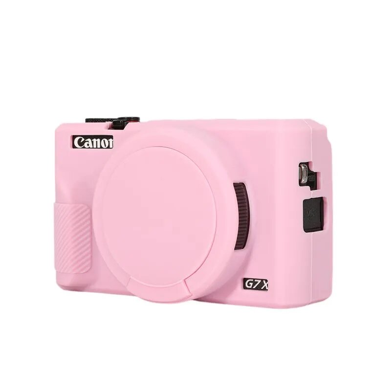 Кейс для камеры Canon G7X розовый силиконовый защитный чехол для фото/видеокамеры — фото 1