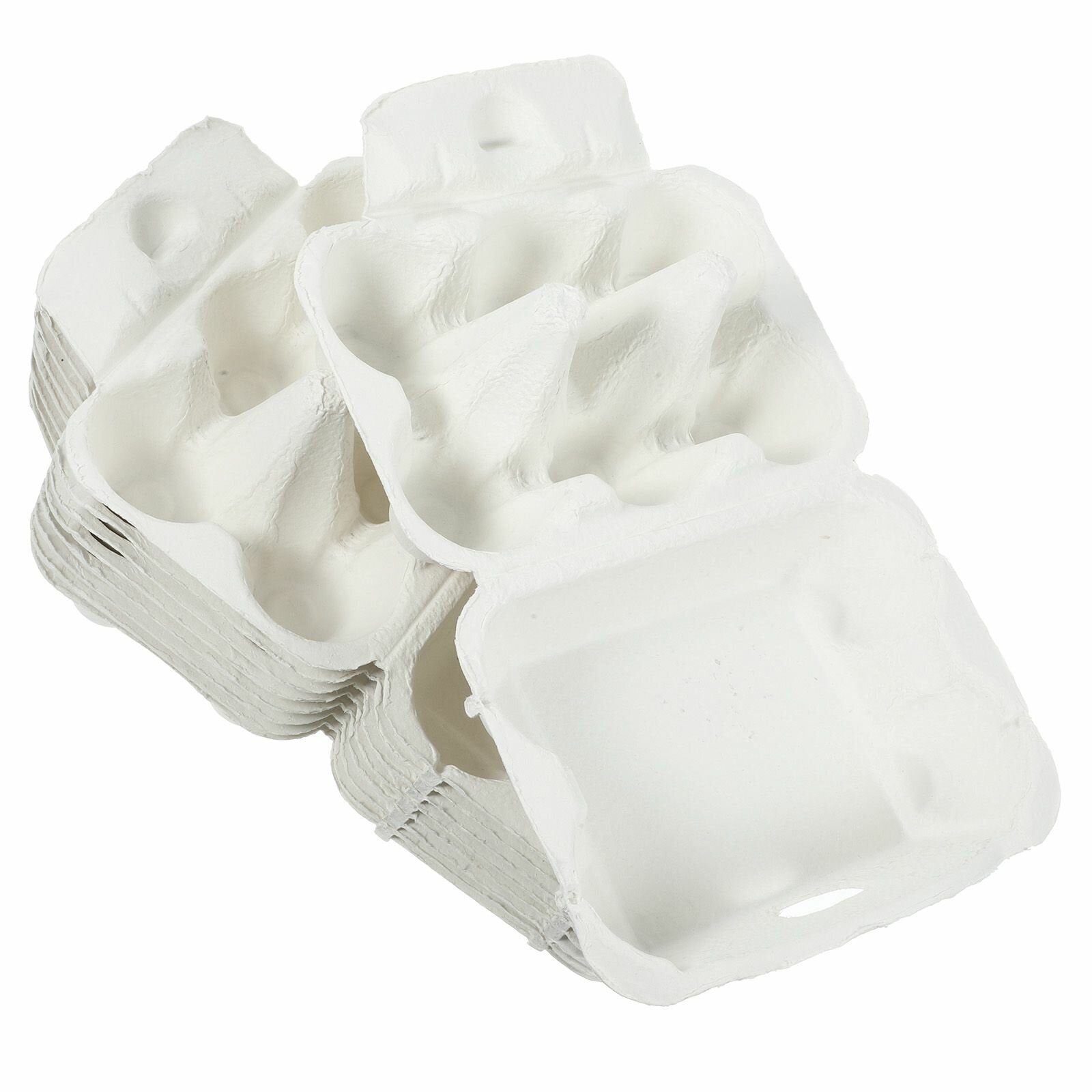 Белый бумажный яичный лоток на 6 ячеек для хранения и транспортировки яиц, набор из 10 штук