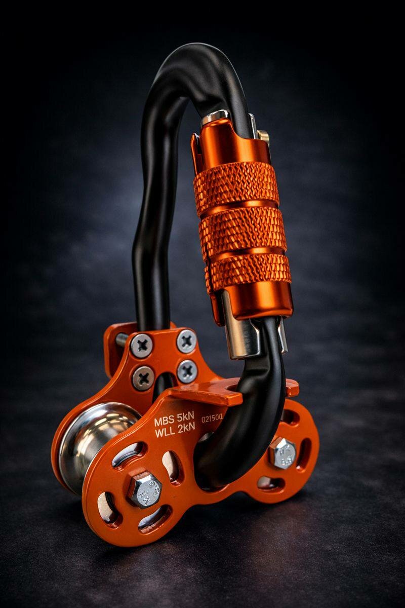 Ролик "Трек" с карабином 0277-2 "GRAY" Гусь автомат (Keylock) Вертикаль