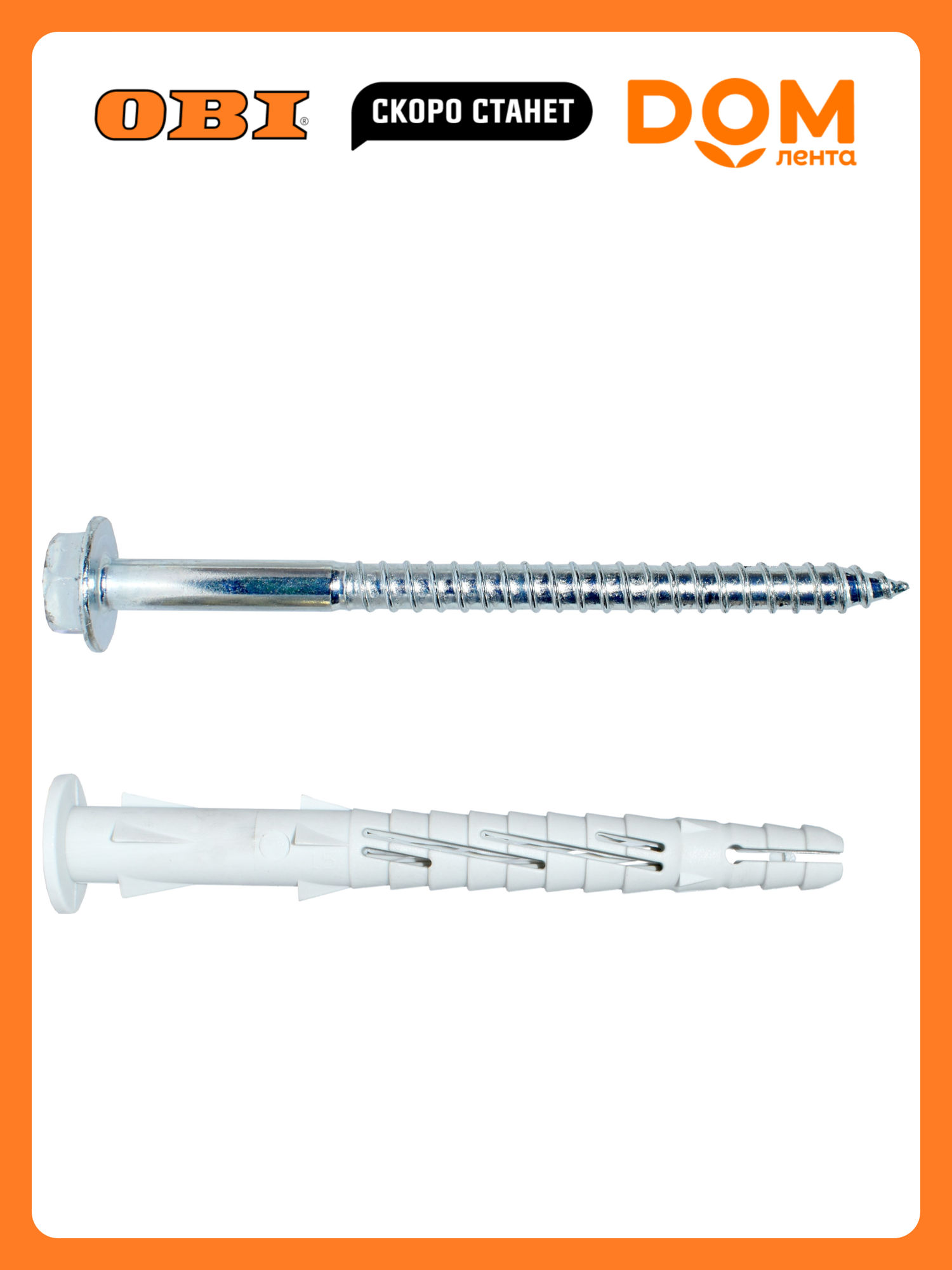 Дюбель фасадный Tecfi с шурупом шест. гол. с шлицем TORX 10x100 мм 4 шт