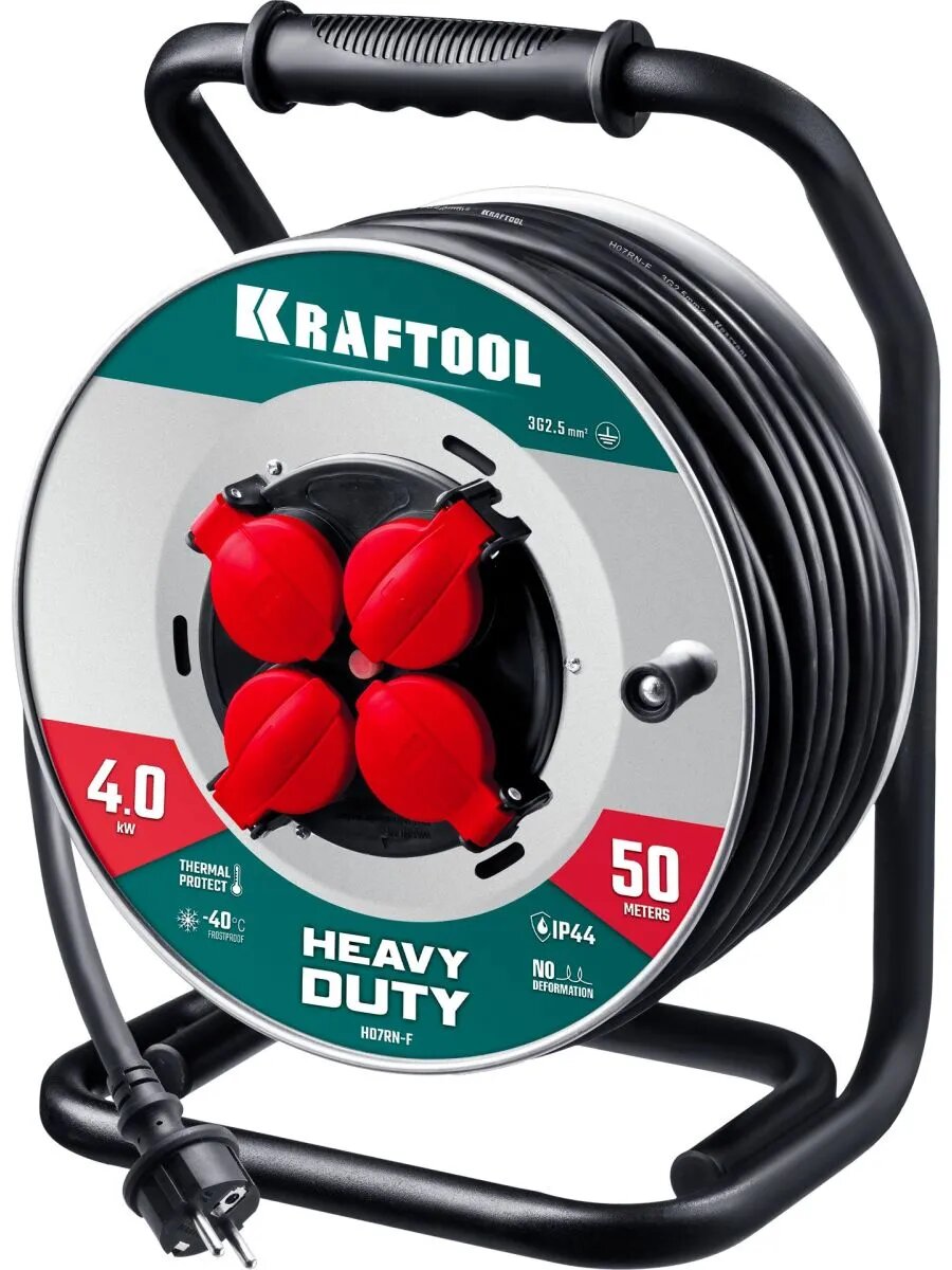 Kraftool Удлинитель силовой 3х2.5 50м 4000Вт 55086-50_z01