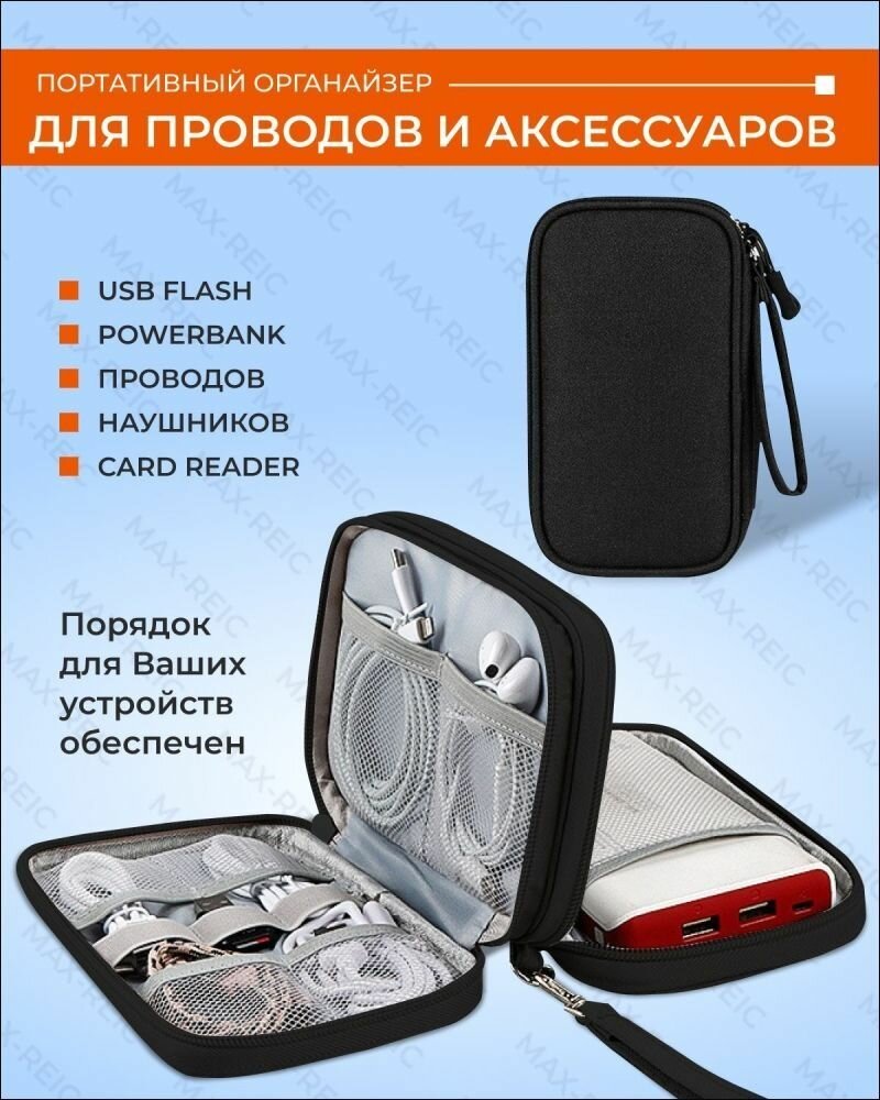 Сумка органайзер для проводов, зарядок, аксессуаров