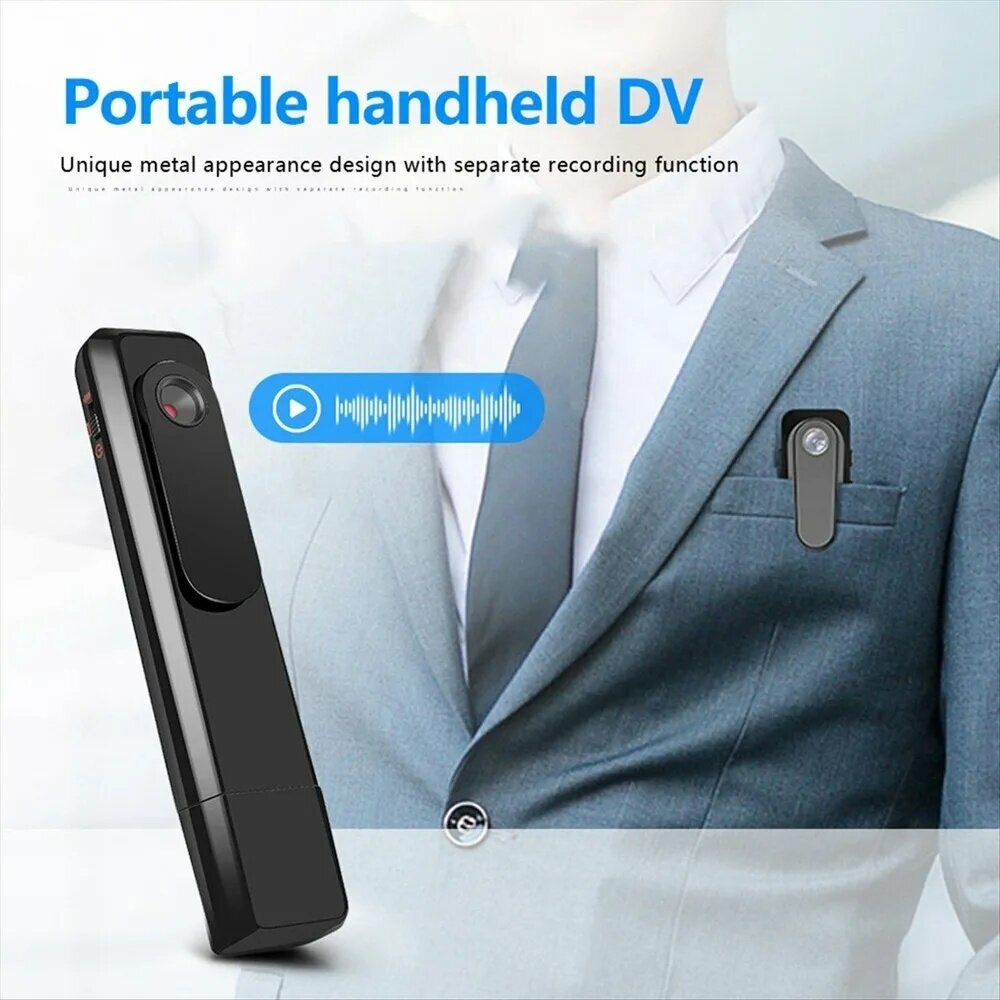 Нательная камера HD 1080P, носимая мини-ручка, портативная полицейская карманная камера, конвертер видео