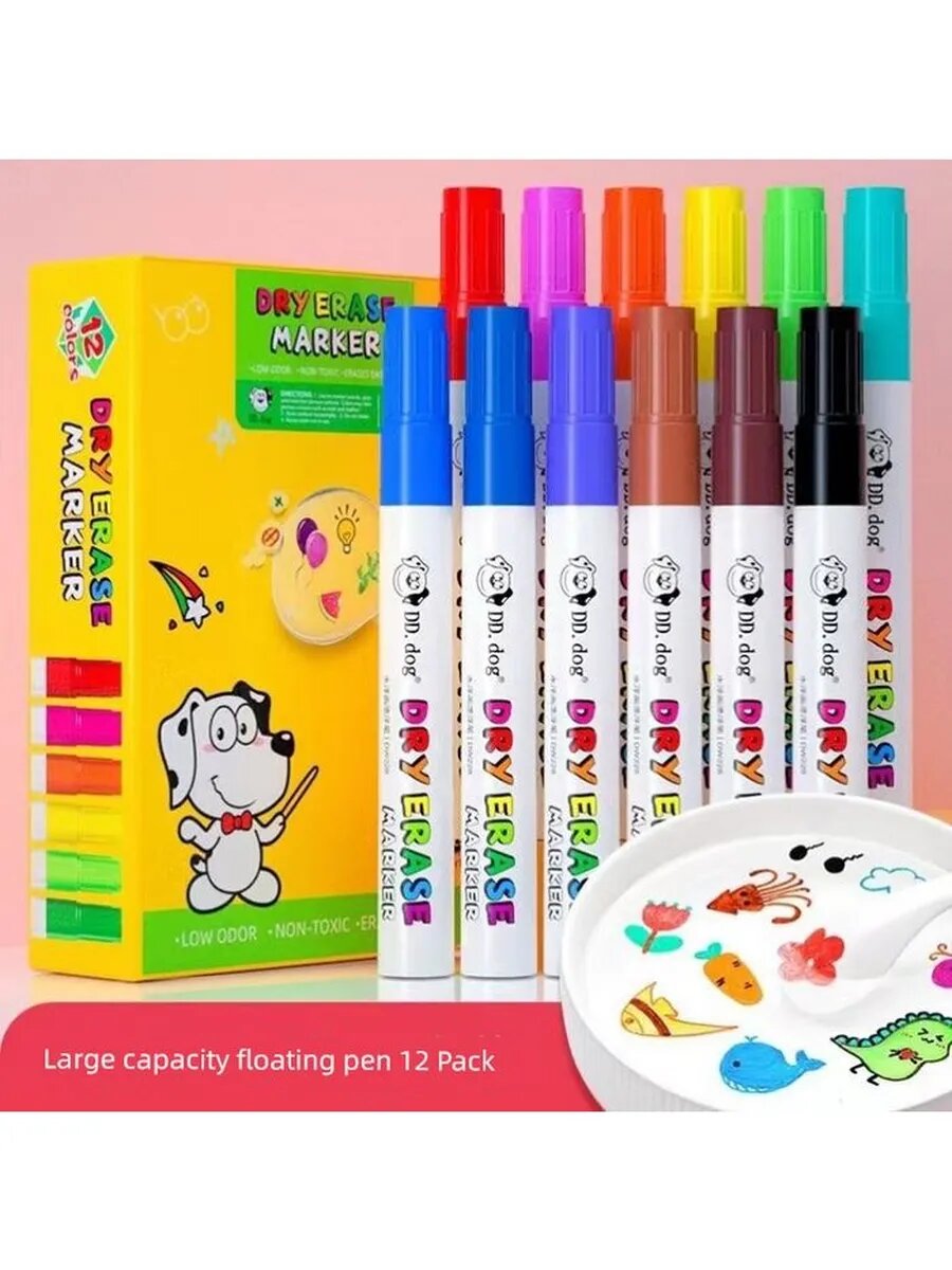 Маркеры для рисования на воде (12 цветов + 2 ложки)