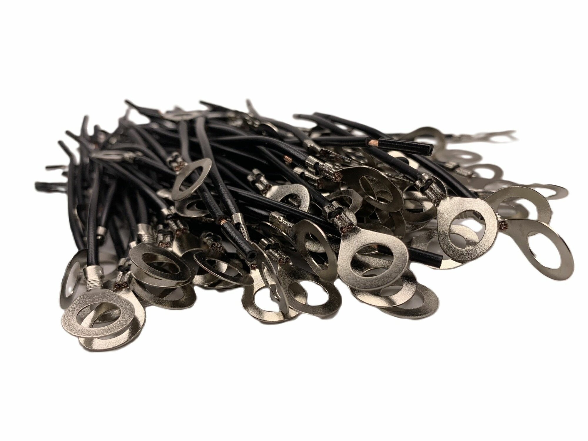 Наконечник кольцевой 8.2 мм с проводом-черный,100 шт