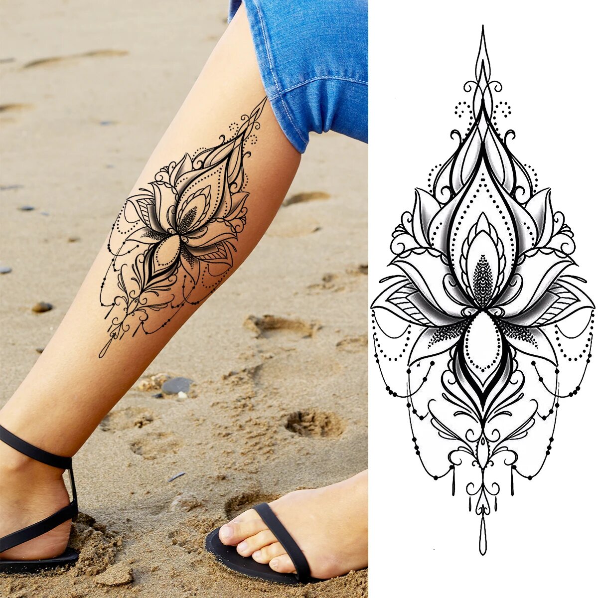 Временные татуировки LZATOZ черная хна DMZ280