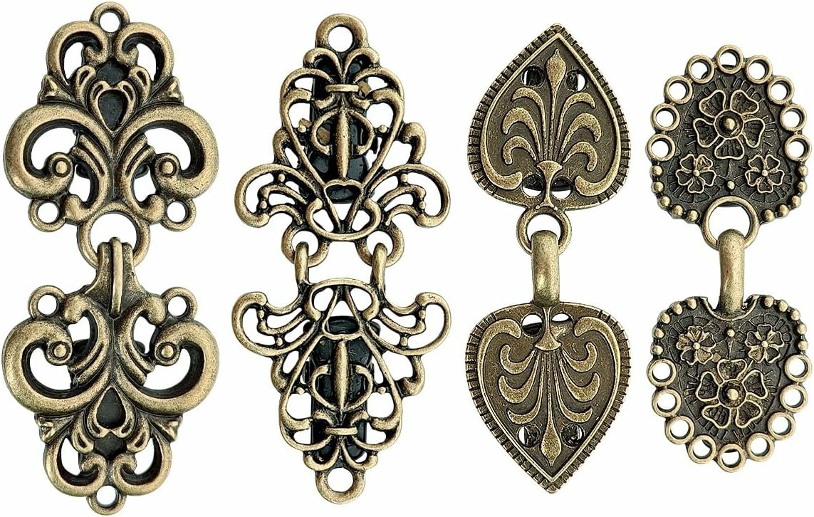 Винтажные зажимы для рубашек - для галстуков, шалей/свитеров/кардиганов, накидок, подходят для женщин - набор из 4 штук