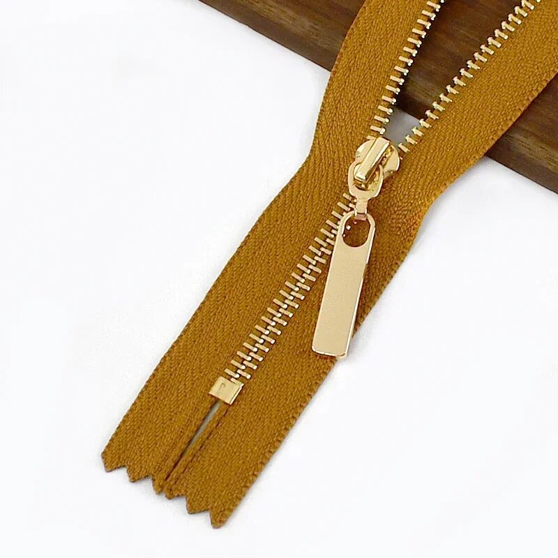 Металлические молнии Meetee 3 шт, 15/18/20/25/30 см AP393-CamelGold, 30cm