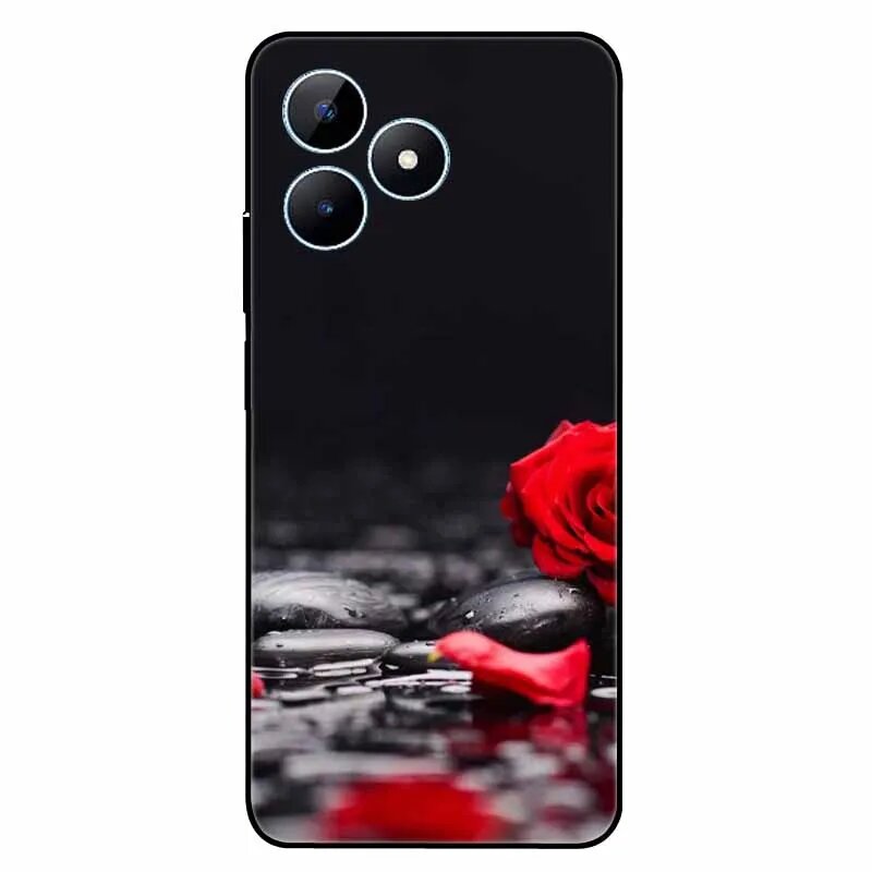 Для Realme Note 50, силиконовый роскошный мягкий чехол из ТПУ для Realme Note 50 4G, Черный, 26