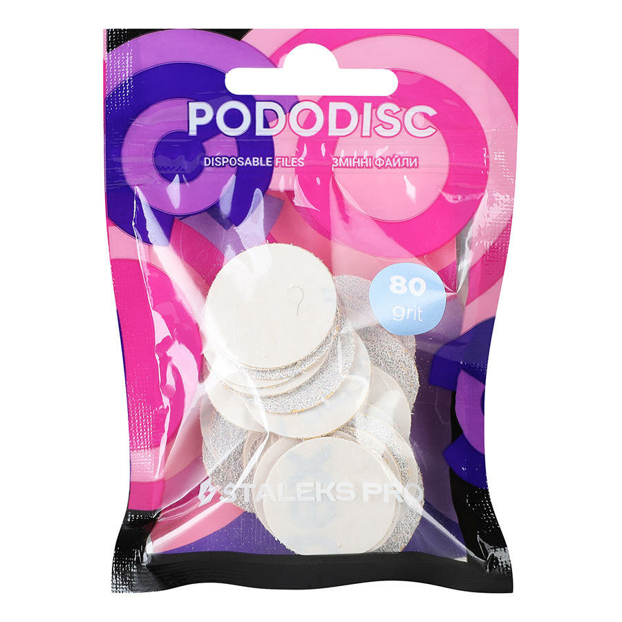 Staleks Pro, Сменные файлы PODODISC, размер L, 80 грит, белые