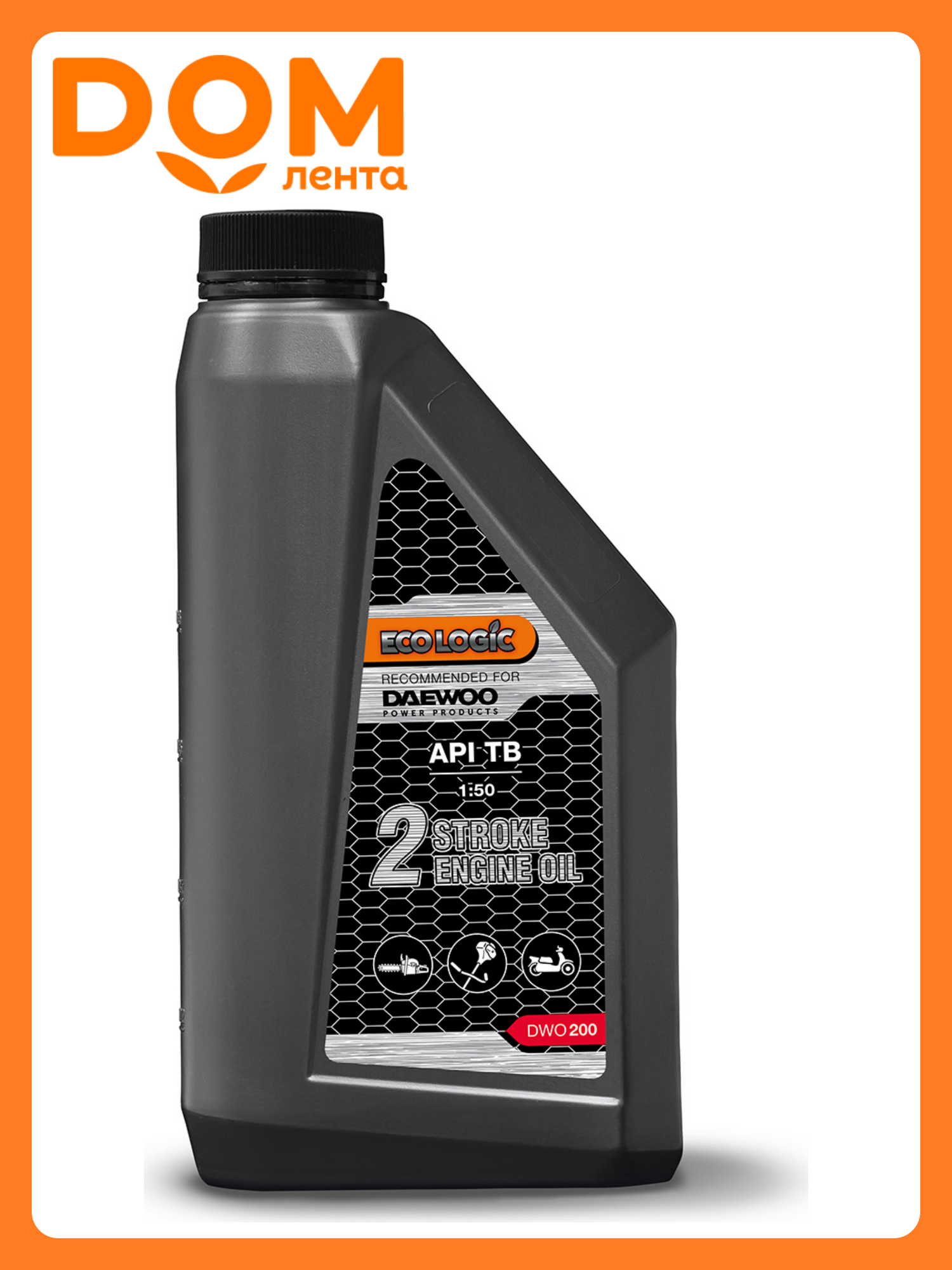 Моторное масло 2Т Daewoo Power Products DWO 200, SAE 50, минеральное, 0,6л, для бензинового 2х тактного двигателя