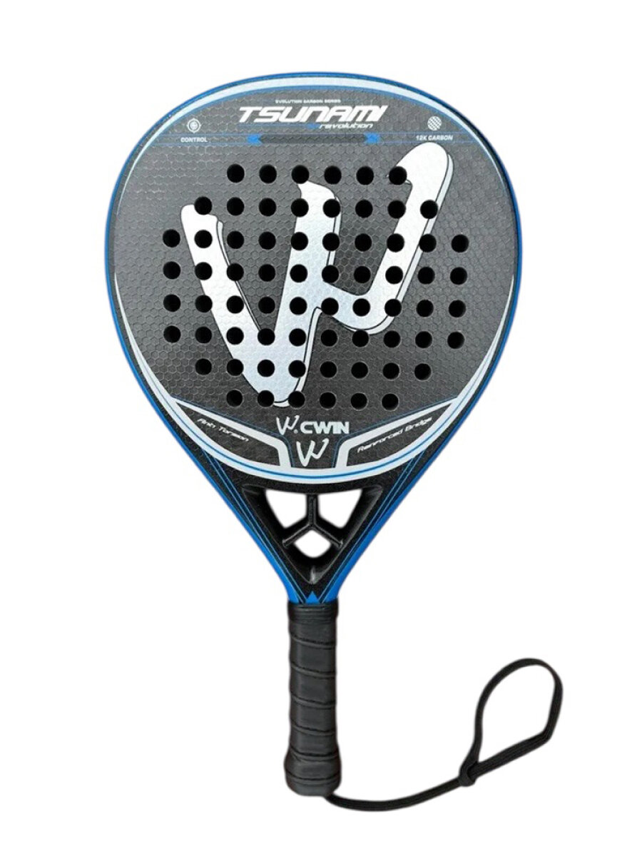 Ракетка для падел CAMEWIN Tsunami 12K Carbon, цвет: Black/Blue