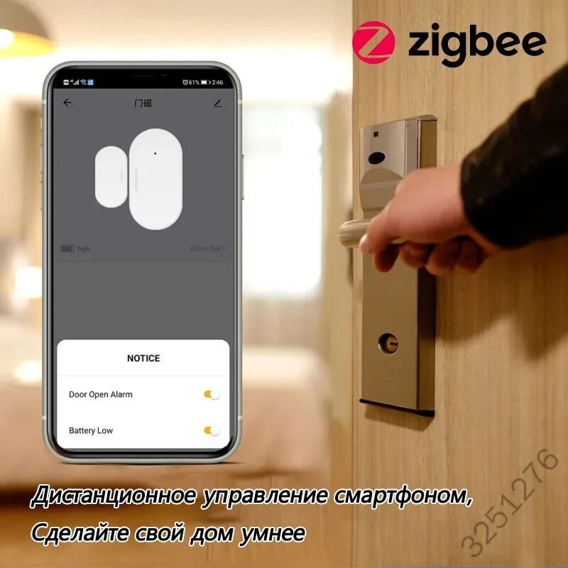 Датчик умного дома Zigbee Tuya, Датчик открытия дверей и окон, eWeLink, беспроводной
