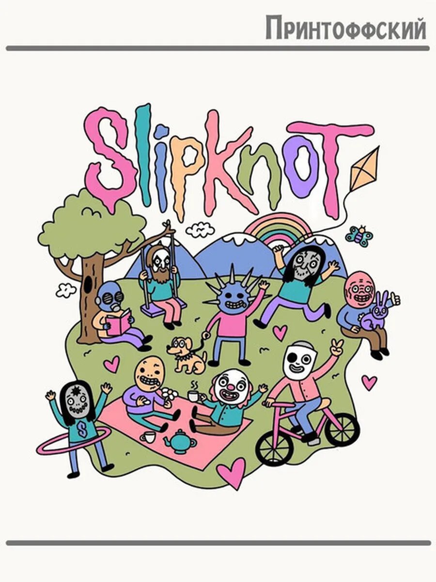 Термонаклейка для одежды и аксессуаров DTF-печать Рок Rock Слипкнот Slipknot Anime