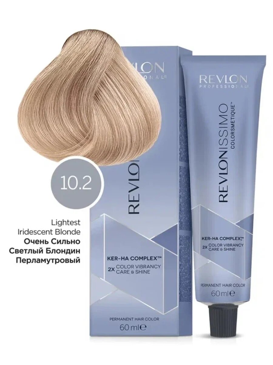 Краска для волос Revlon Professional Revlonissimo Colorsmetique Care & Shine перманентная, тон 10.2