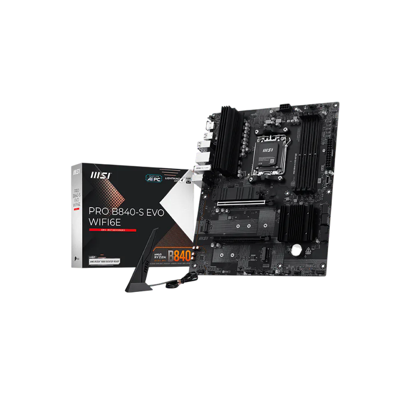 Материнская плата PRO B840-S EVO WIFI6E, AMD Ryzen 7000/8000/9000, DDR5