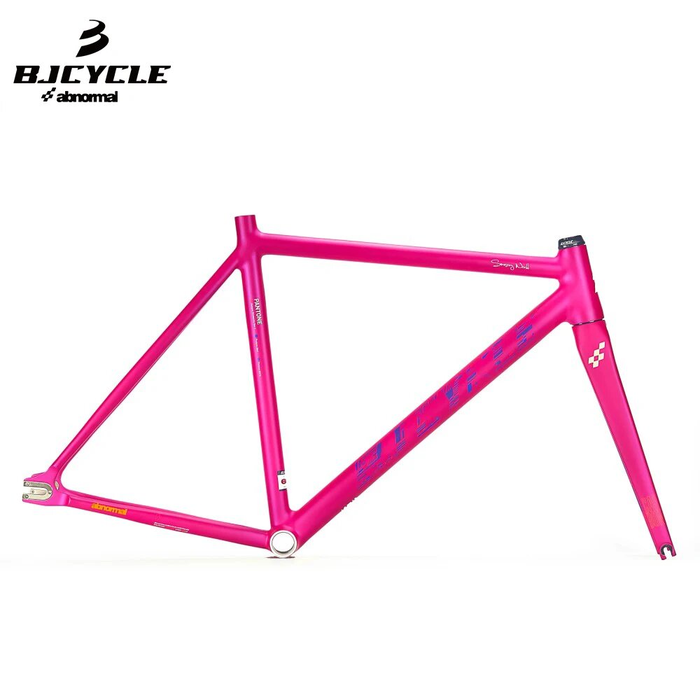Рама для трекового велосипеда BJ Cycle, карбоновая вилка, малиновый, алюминий 52 см