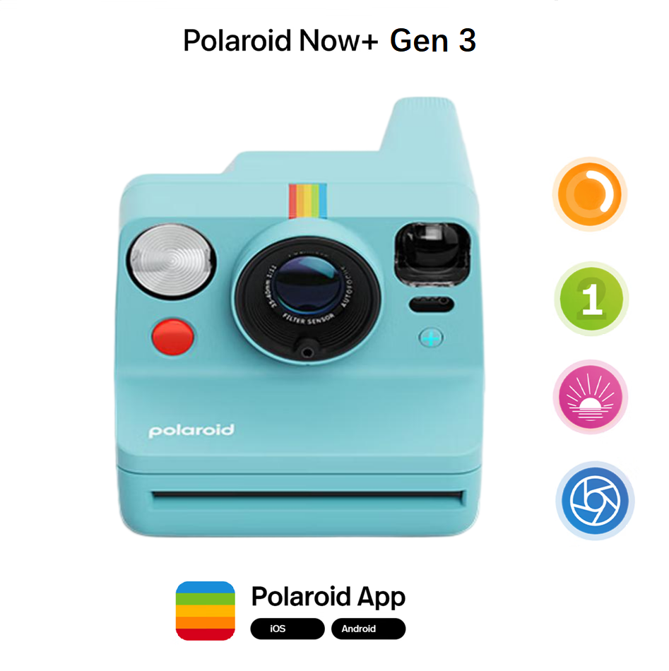 Фотоаппарат моментальной печати, Polaroid, Now+ Generation 3, мгновенно запишите свою счастливую жизнь, синий